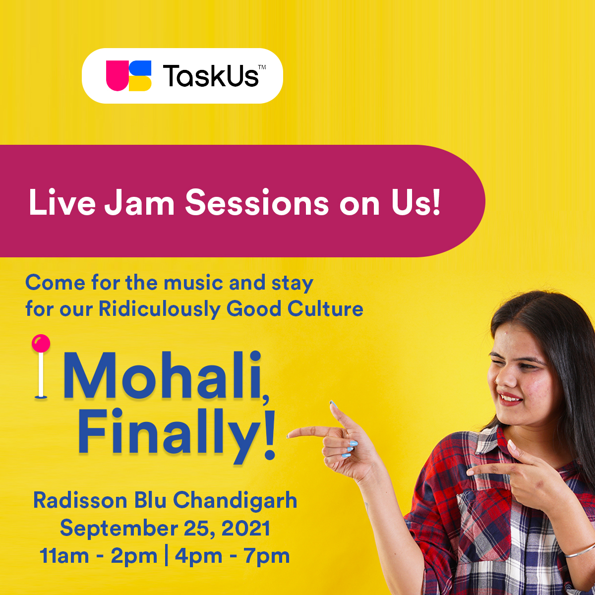 TaskUs calls for ridiculously good talent in Mohali at September 25 ...